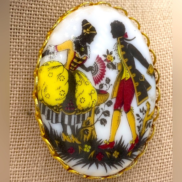 Vintage | Jewelry | Vintage Unsigned West Germany Porcelain Victorian ...
